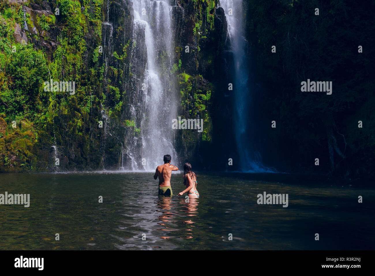 Waterfall and people Stock Photo - Alamy