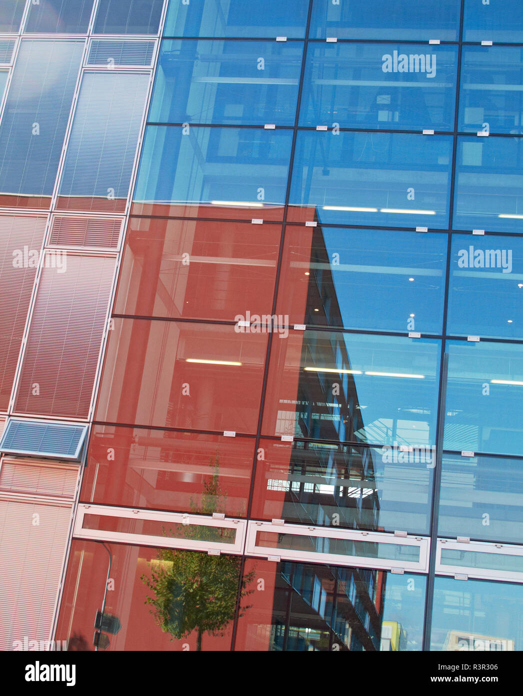 Shiny front of business building in Zurich (Neu-Oerlikon Stock Photo ...