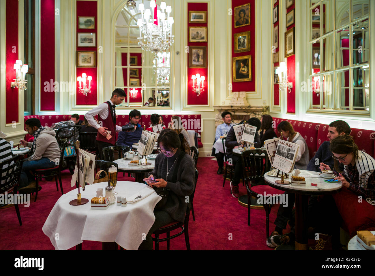 Austria, Vienna, Cafe Sacher (Editorial Use Only Stock Photo - Alamy