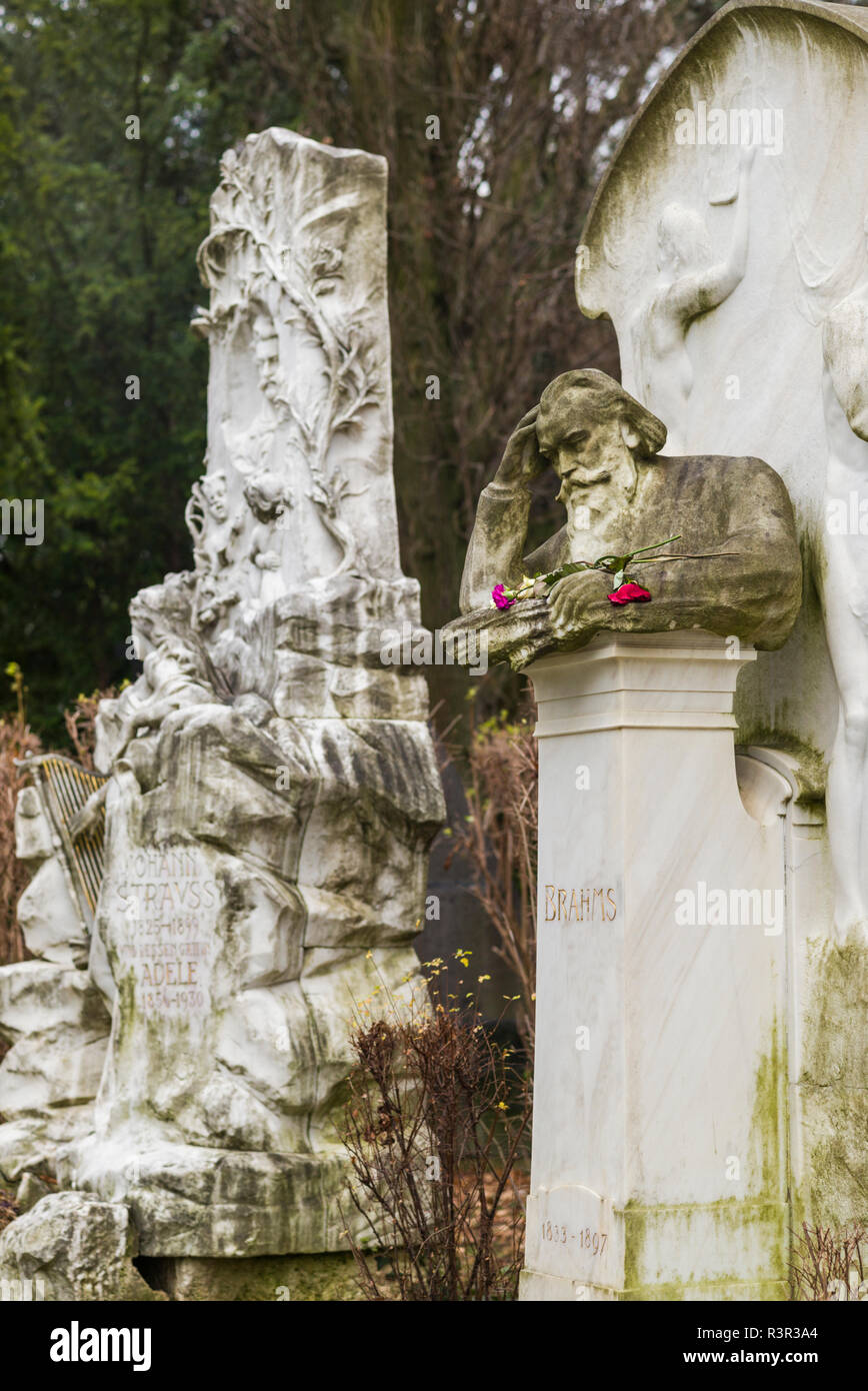 Austria, Vienna, Zentralfriedhof. Central Cemetery, graves of the ...