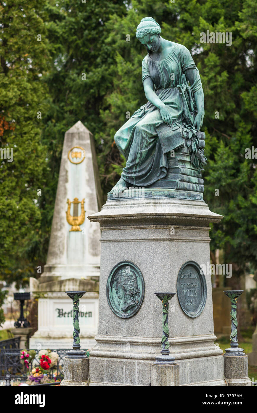 Austria, Vienna, Zentralfriedhof. Central Cemetery, graves of the ...