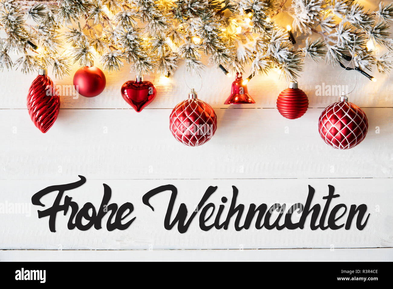 Christmas Banner With German Calligraphy Frohe Weihnachten Means Merry ...