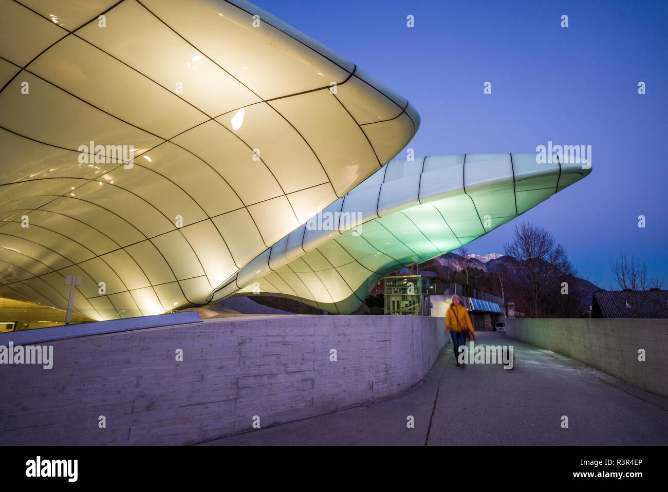 Austria, Tyrol, Innsbruck. Hungerburg Tram, Hungerburg Station designed ...