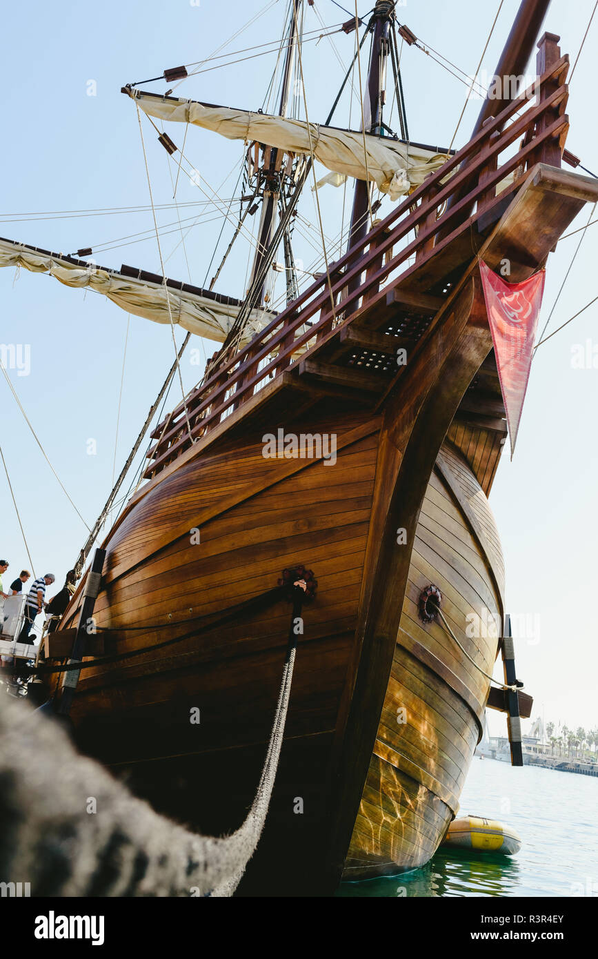 Sailboat replica of the Santa Maria boat, boat that discovered america ...