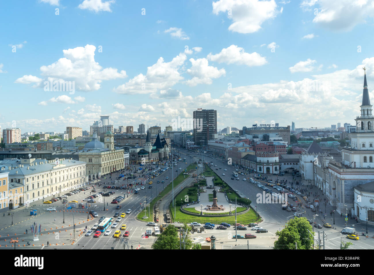 Moscow, Russia - June 11 2017: Komsomolskaya Square, famous Three ...