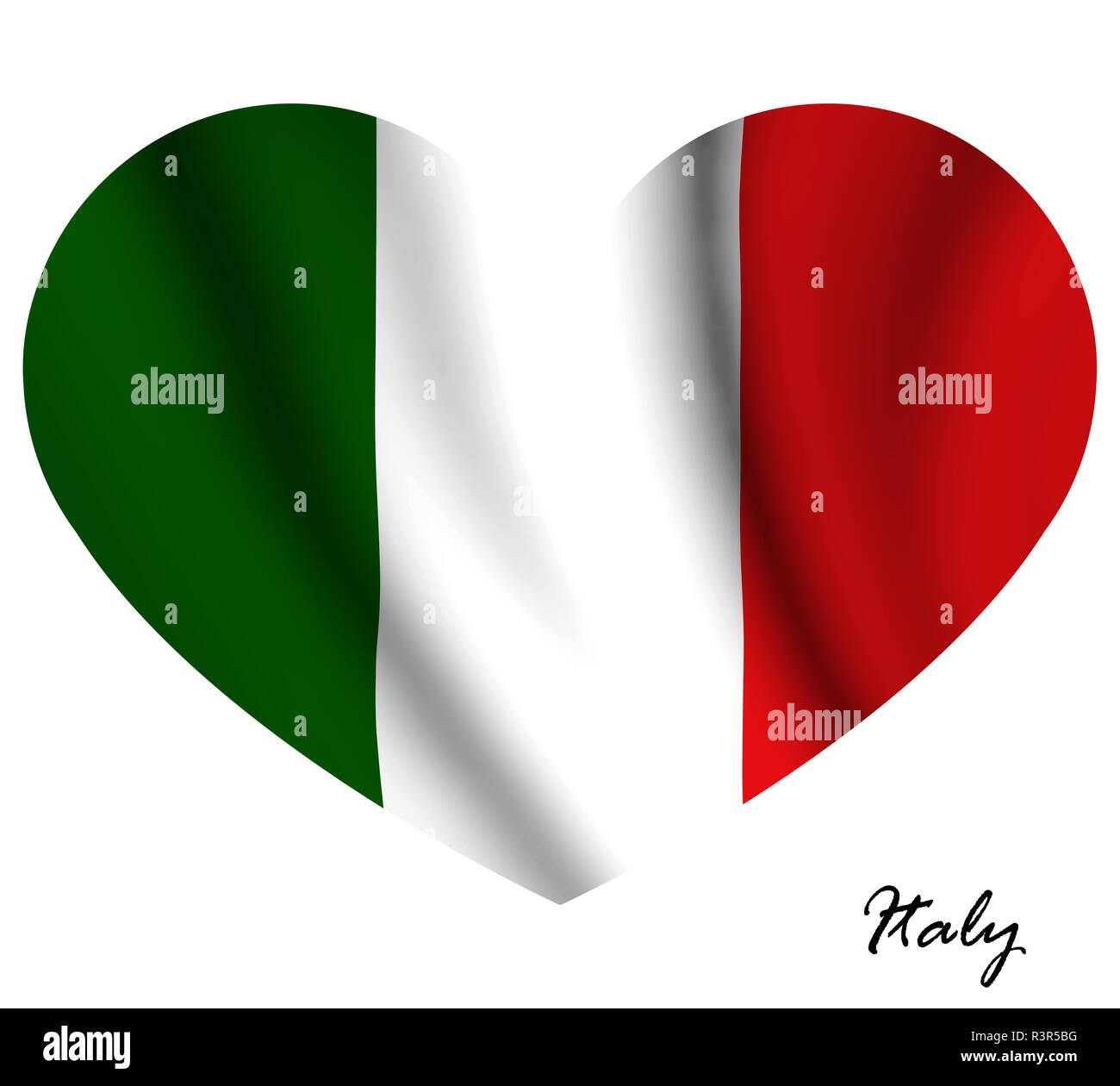 italian flag in heart shape illustration - Italy flag - isolated on ...