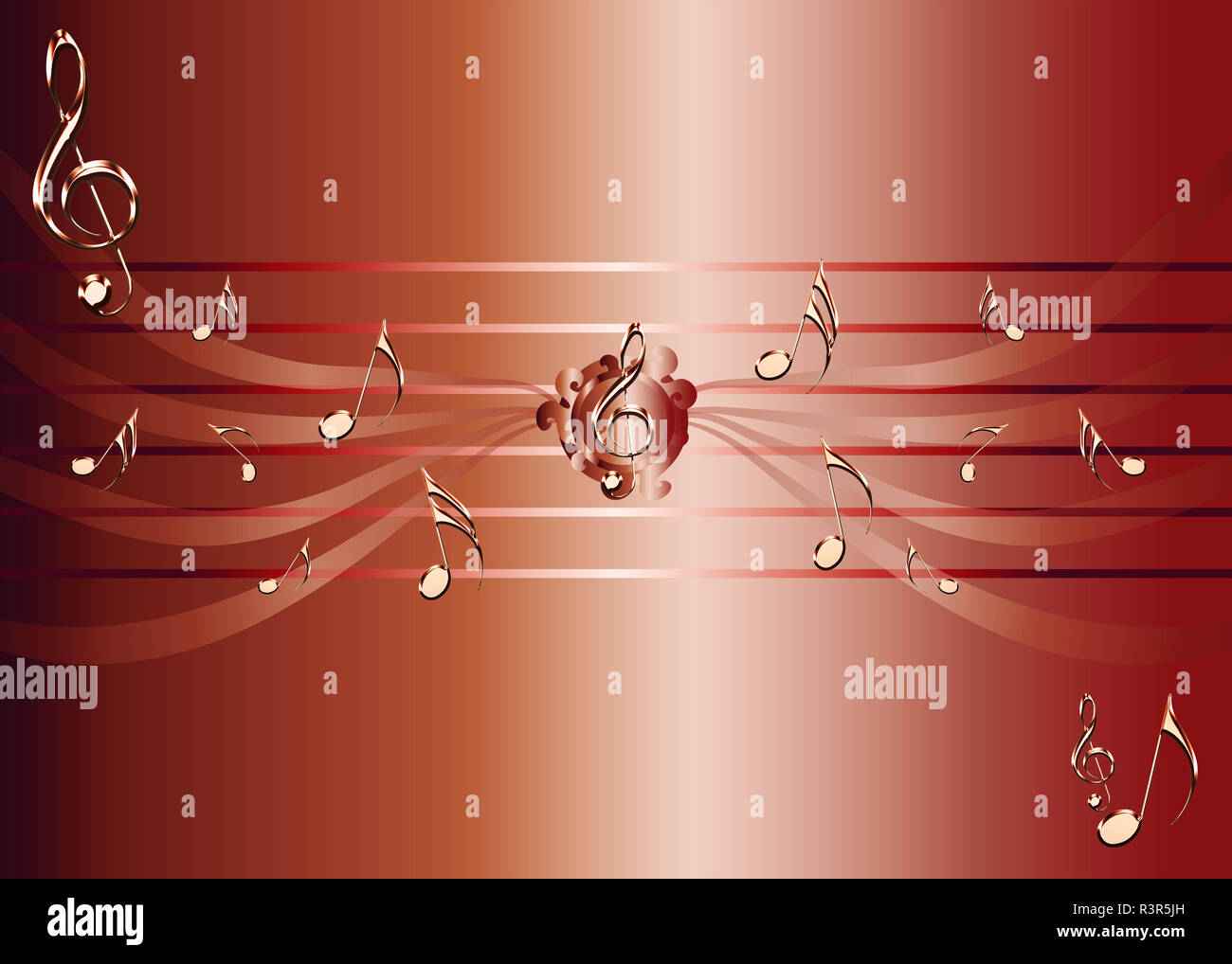 Red Music Notes Wallpaper