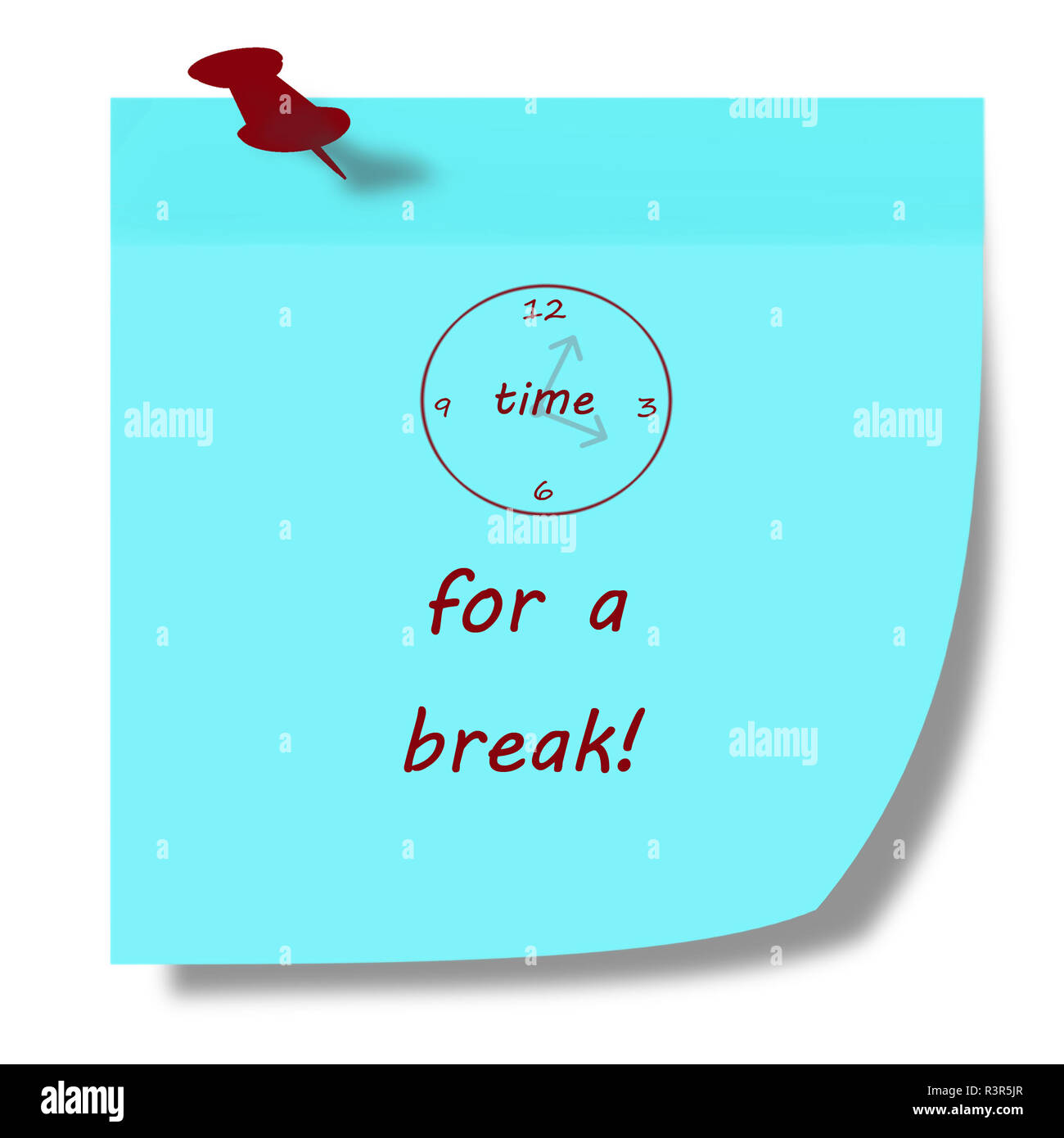 time for a break post note illustration - business communication ...