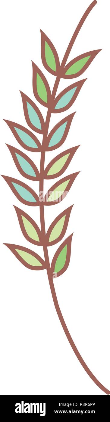 branch with leafs plant vector illustration design Stock Vector Image ...