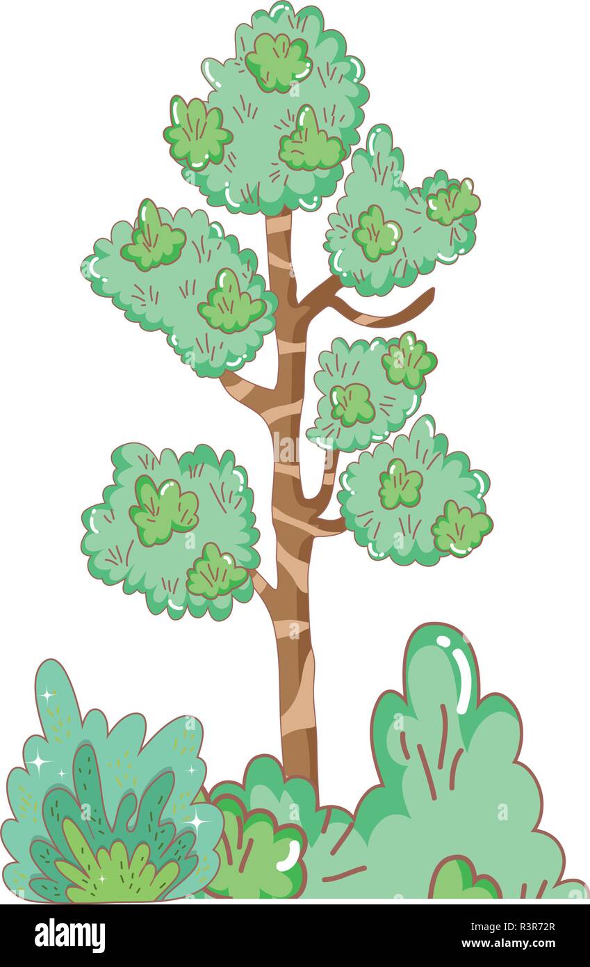tree plant with garden vector illustration design Stock Vector Image ...