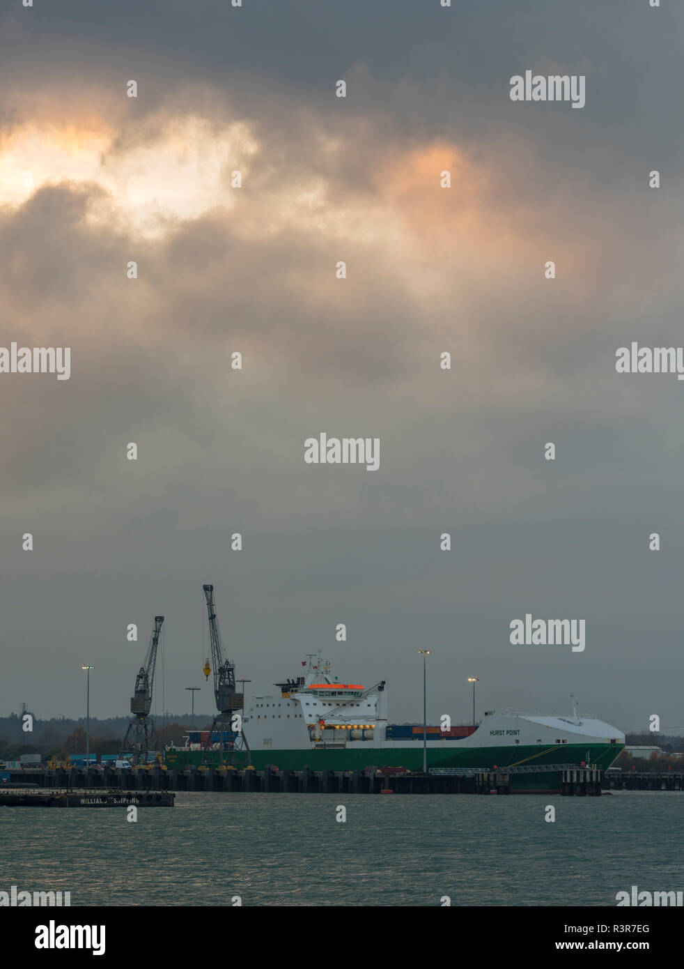 the royal fleet auxiliary ship hurst point in dock or harbour at the ...