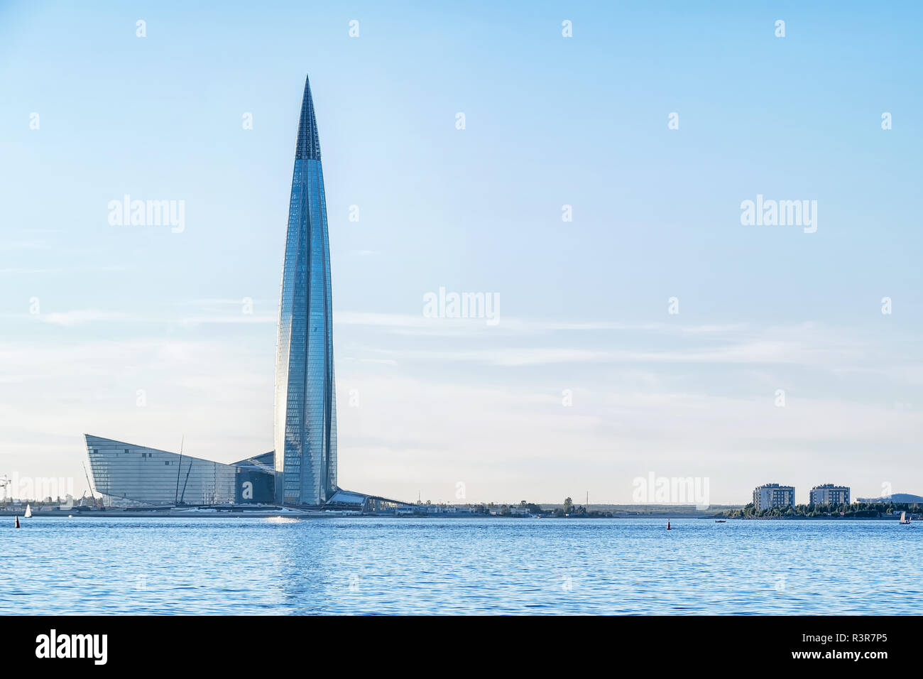 SAINT PETERSBURG. RUSSIA - JULY 08 2018. Skyscraper "Lakhta center ...