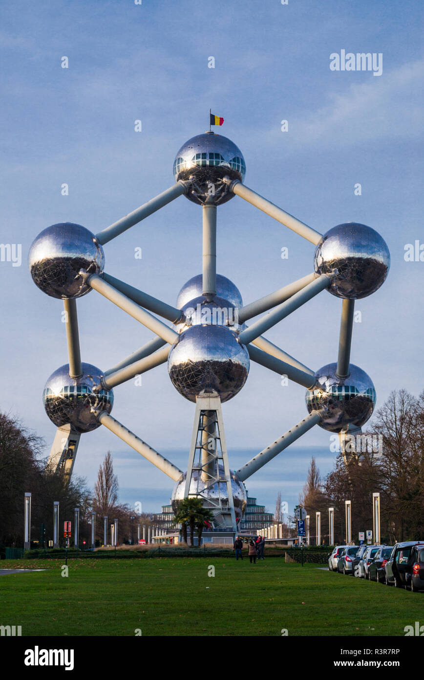 Belgium, Brussels. Heysel, The Atomium, symbol of Brussels from the ...