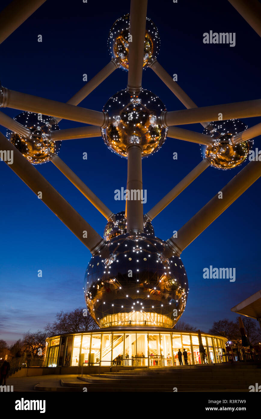 Belgium, Brussels. Heysel, The Atomium, symbol of Brussels from the ...