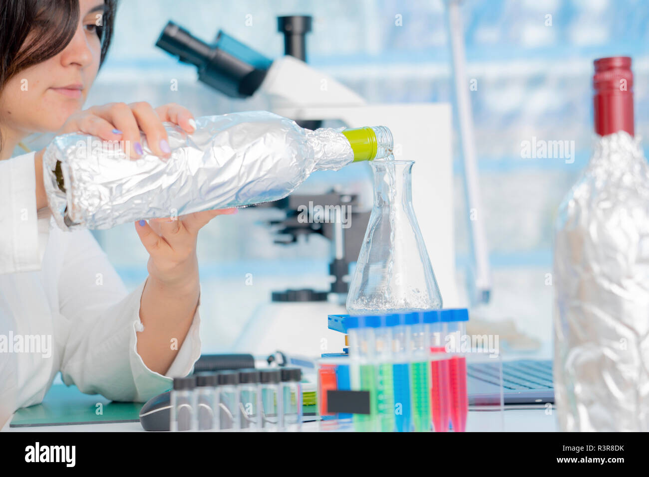 Testing wine in quality control lab Stock Photo - Alamy