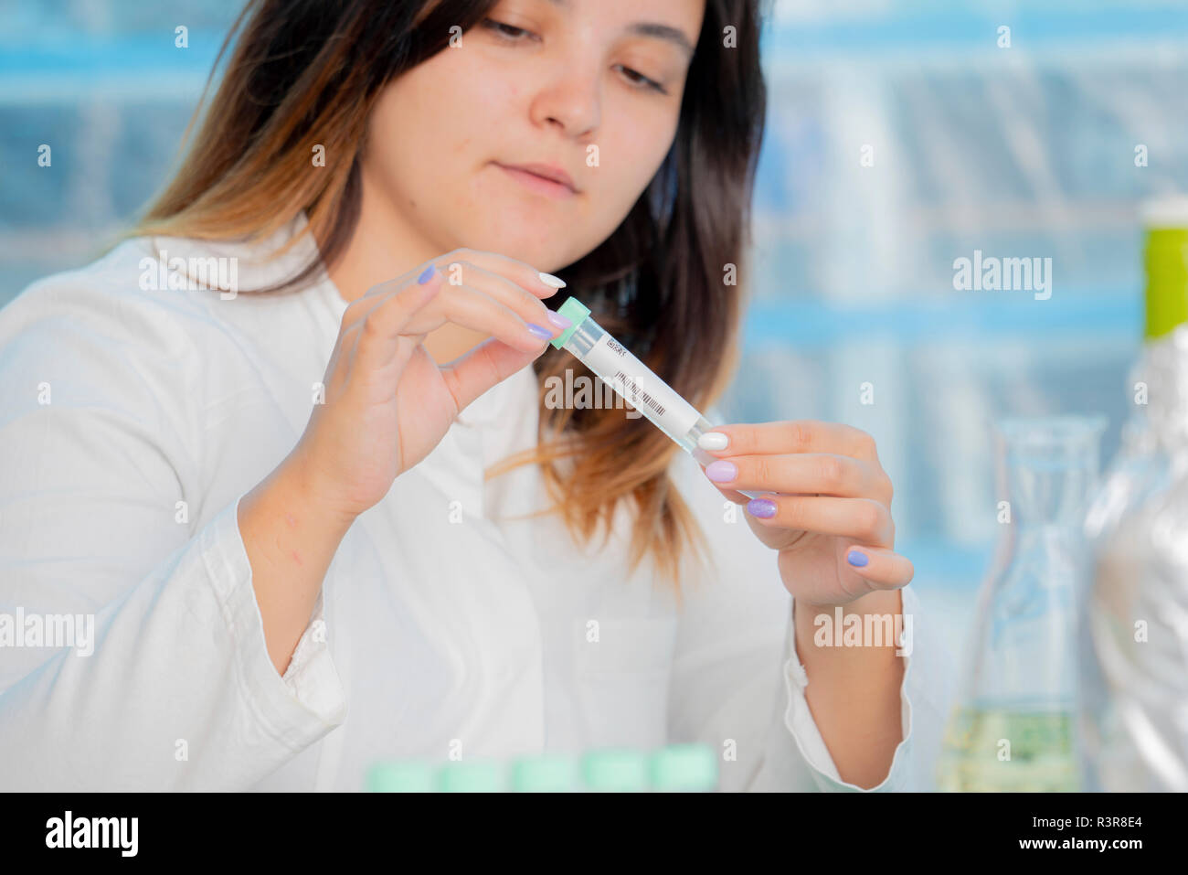 Testing wine in quality control lab Stock Photo - Alamy