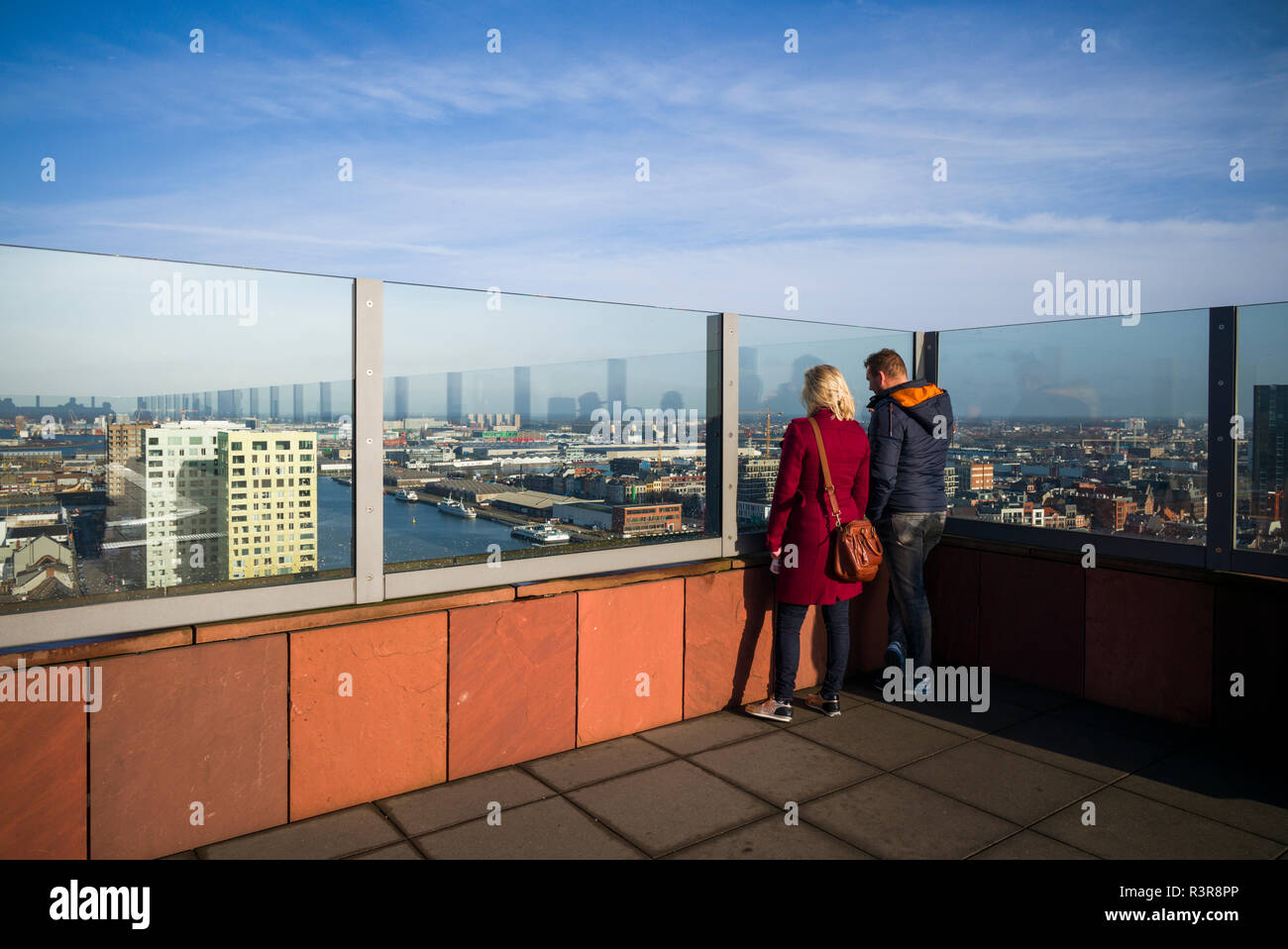 Belgium, Antwerp. MAS museum, visitors to the roof Stock Photo - Alamy