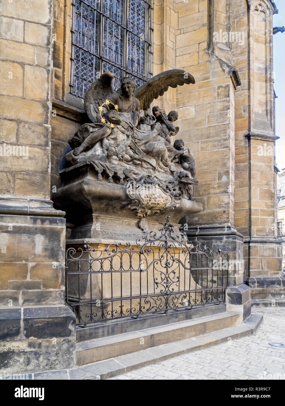 Czech Republic, Prague. Statue at the of St. Vitus Cathedral at the ...