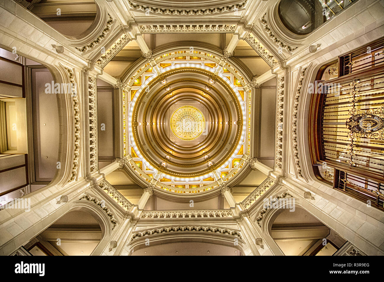 A view of the Flemish-Gothic architecture of the Union Trust Building ...