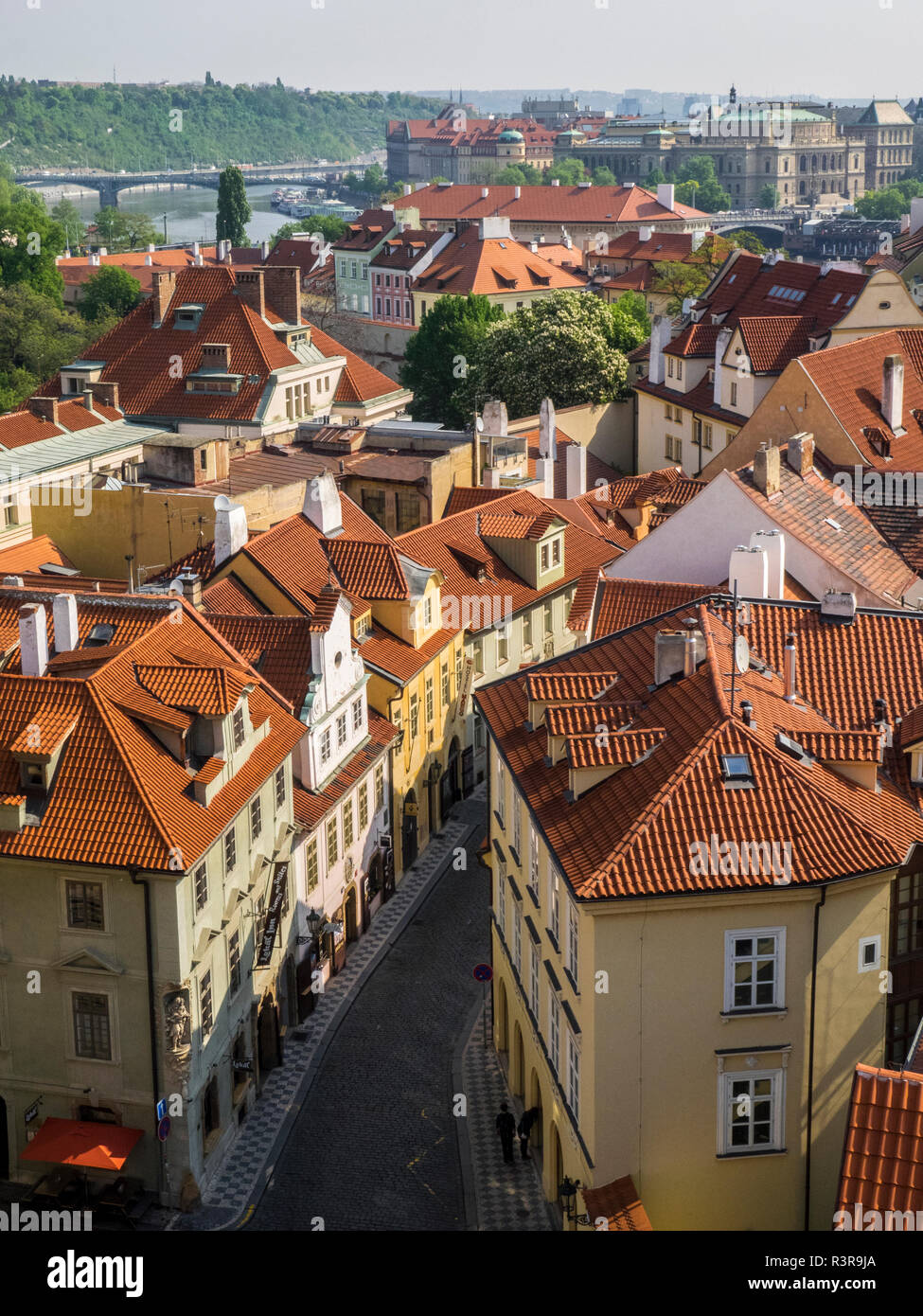 Prague rooftop view czech republic tourist attraction hi-res stock ...