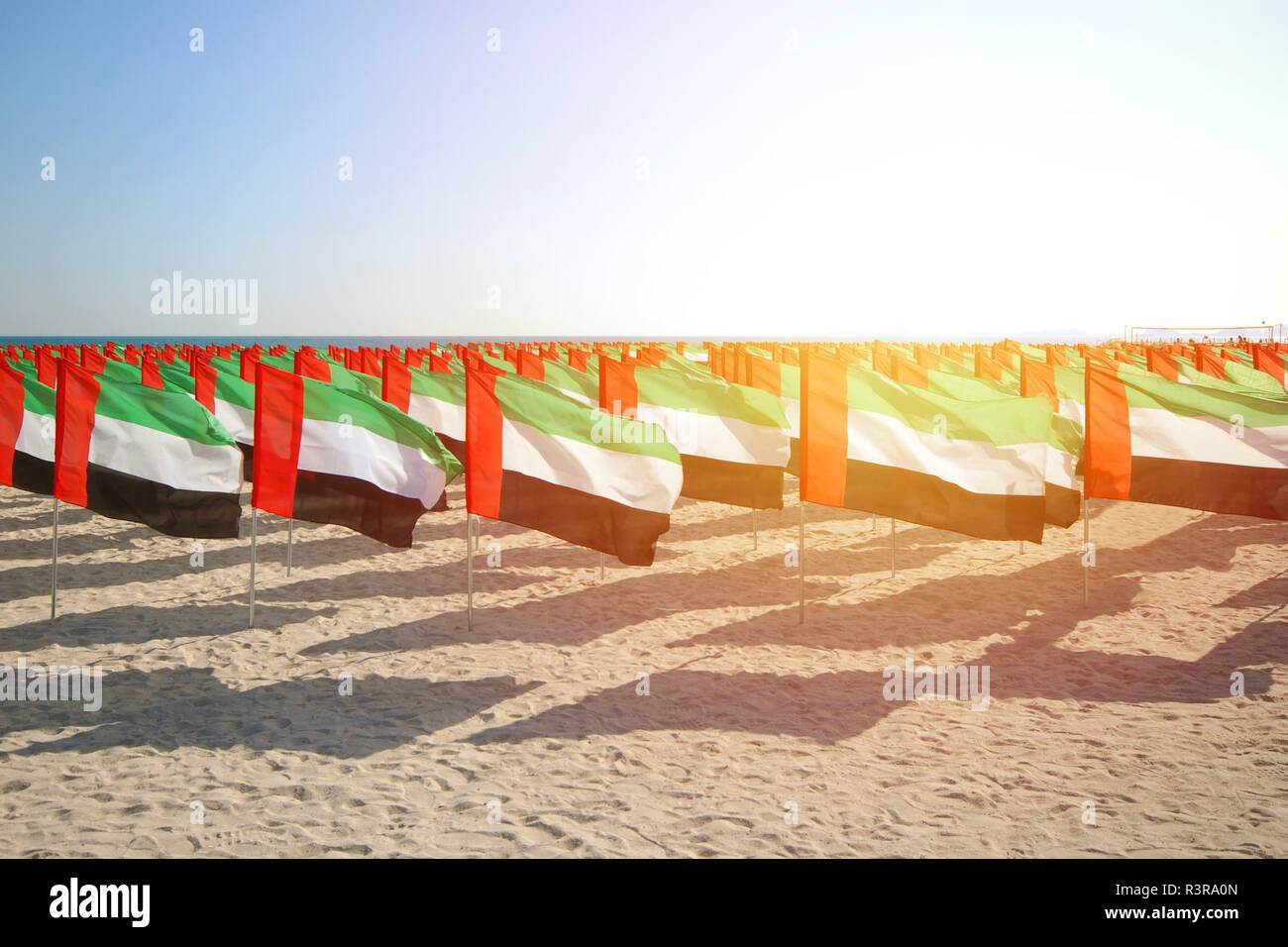 Celebration of National Day of the United Arab Emirates. Large group of ...