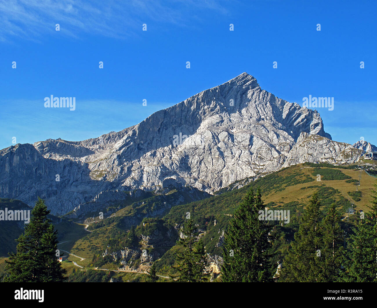 Mount Alpspitze in Bavarian Alps, Germany. Alpspitze is the second ...