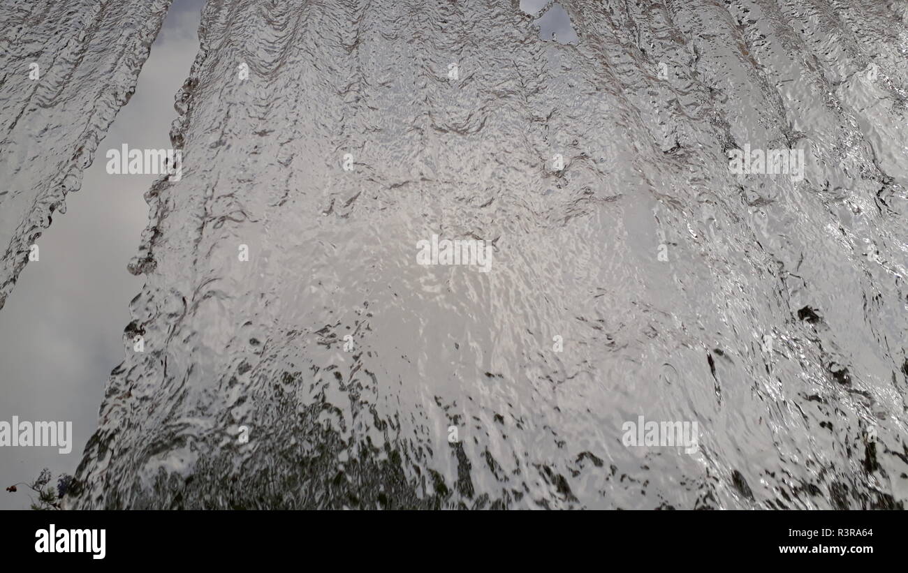 Wide stream of water falling in a semi-translucent park Stock Photo - Alamy