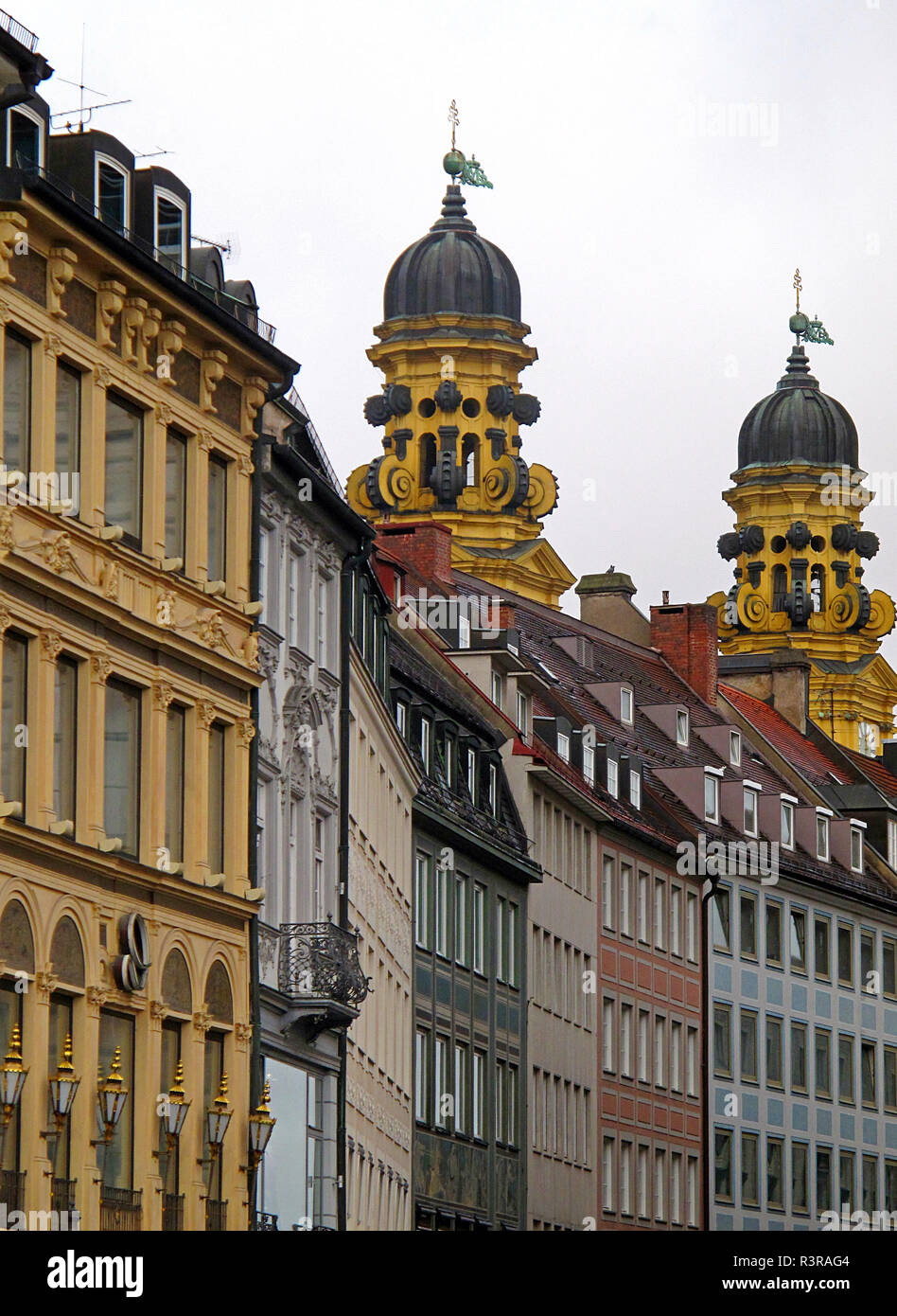 Theatine Church and Munich famous buildings, Germany Stock Photo - Alamy