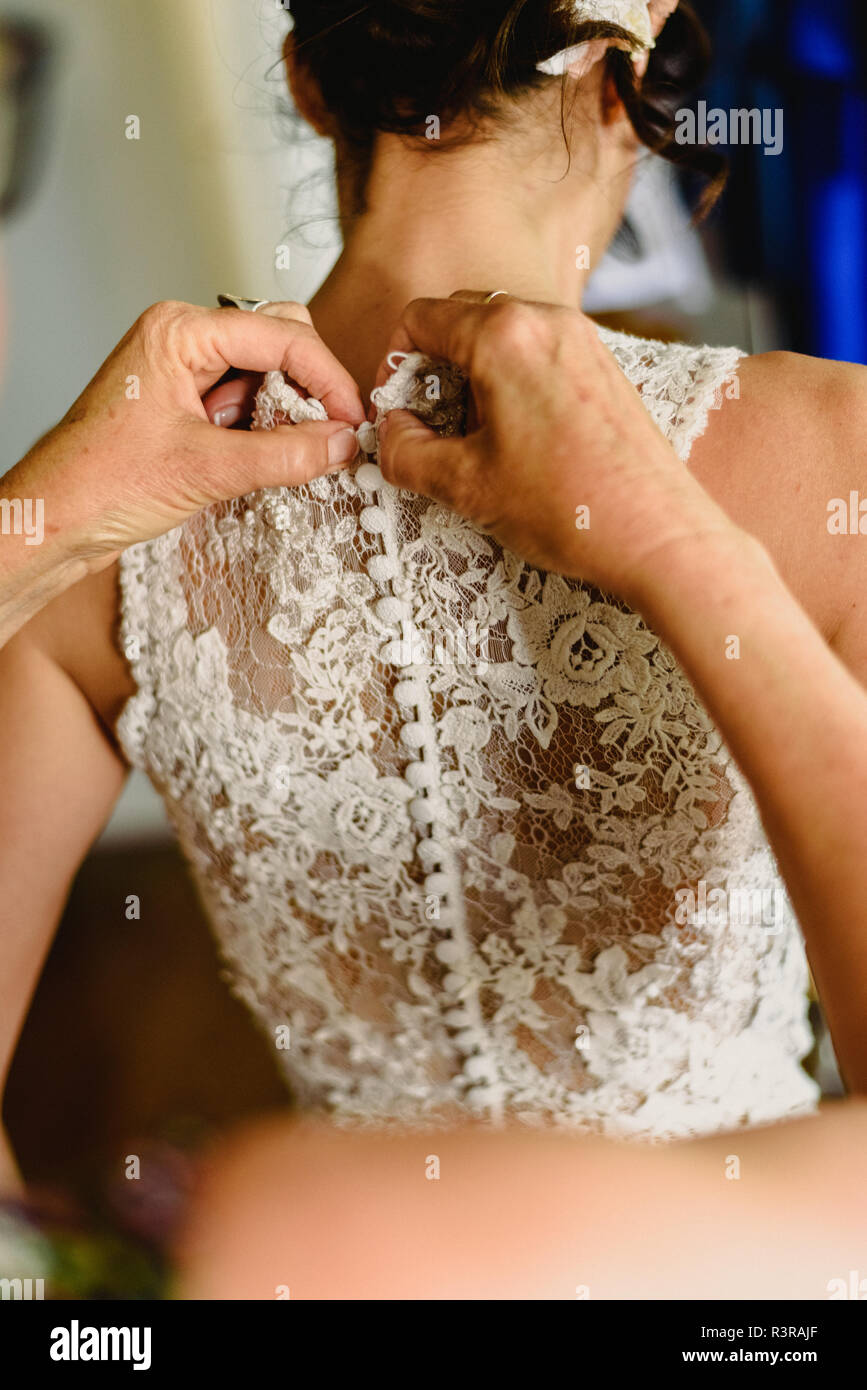 Vintage Mother Dressing Her Daughter High Resolution Stock Photography ...