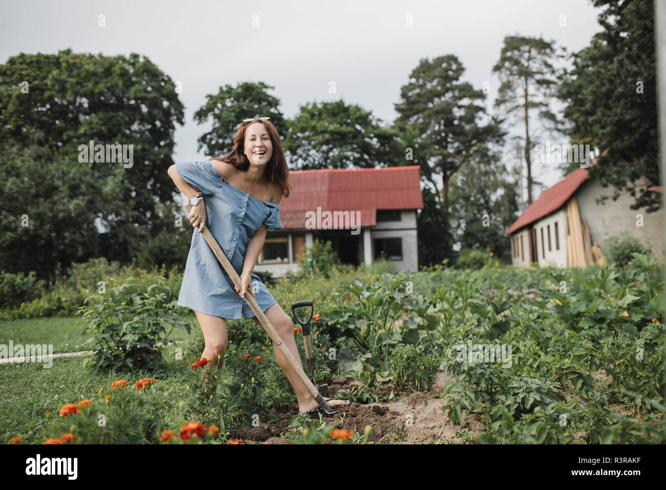 Portrait happy working woman hi-res stock photography and images - Alamy