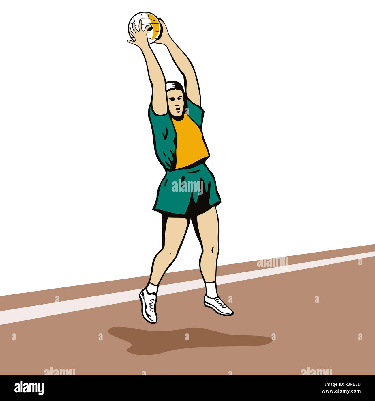 Netball player catching ball hi-res stock photography and images - Alamy