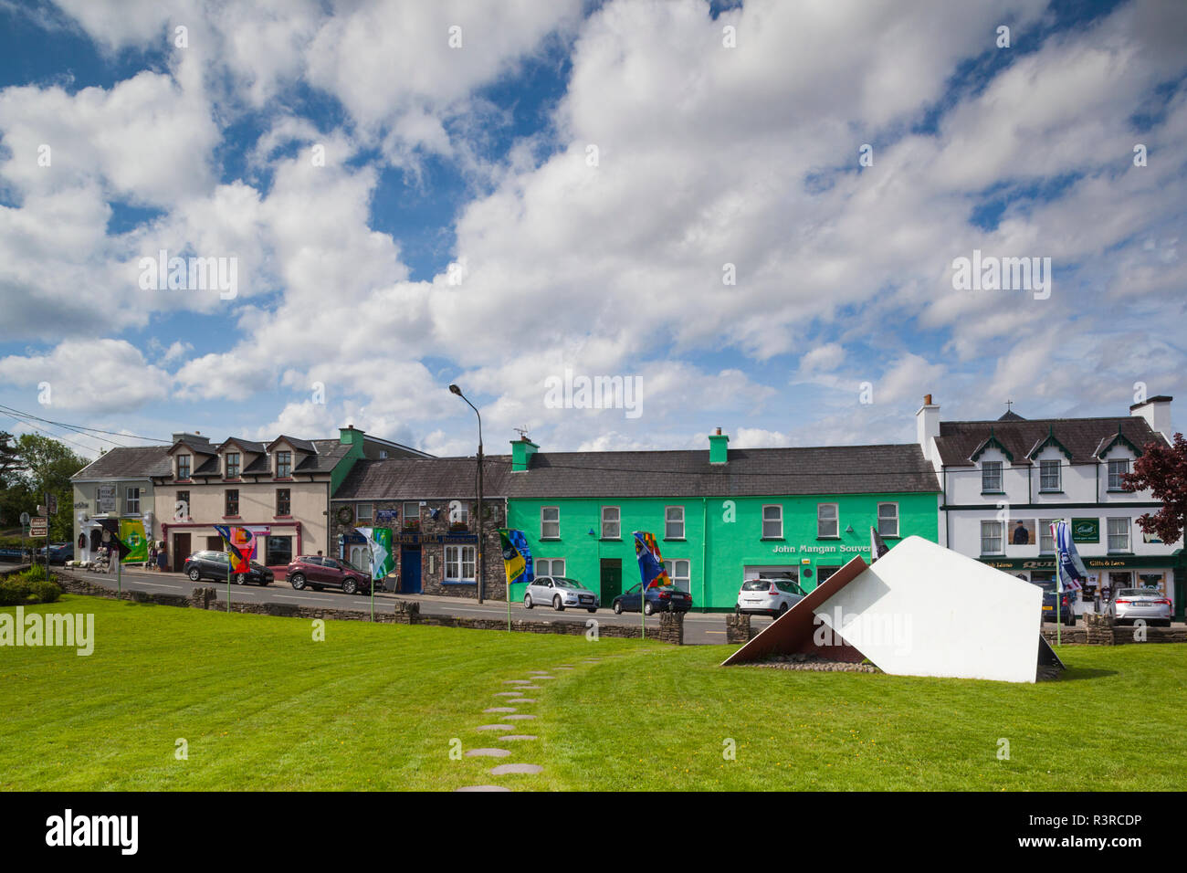 Ireland, County Kerry, Ring of Kerry, Sneem, village view Stock Photo ...