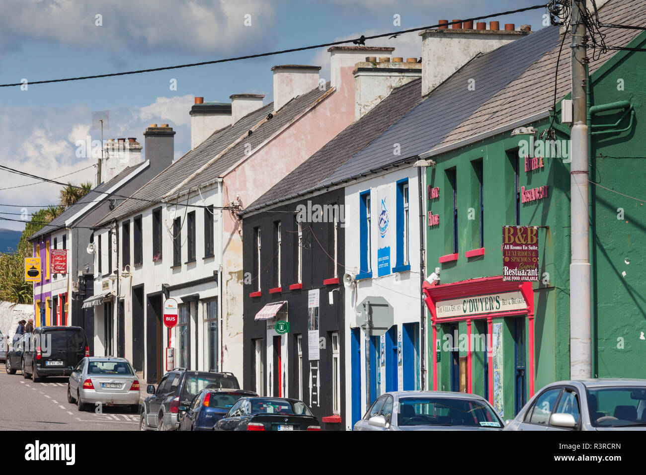 Ireland, County Kerry, Ring of Kerry, Waterville, coastal town view ...