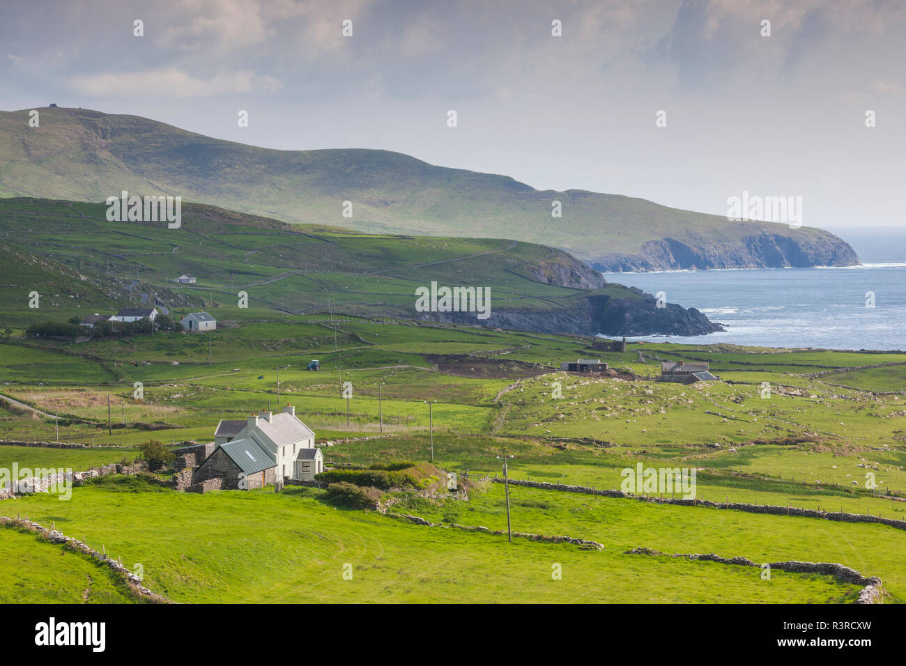 Ireland, County Kerry, Ring of Kerry, coastal landscape along the ...