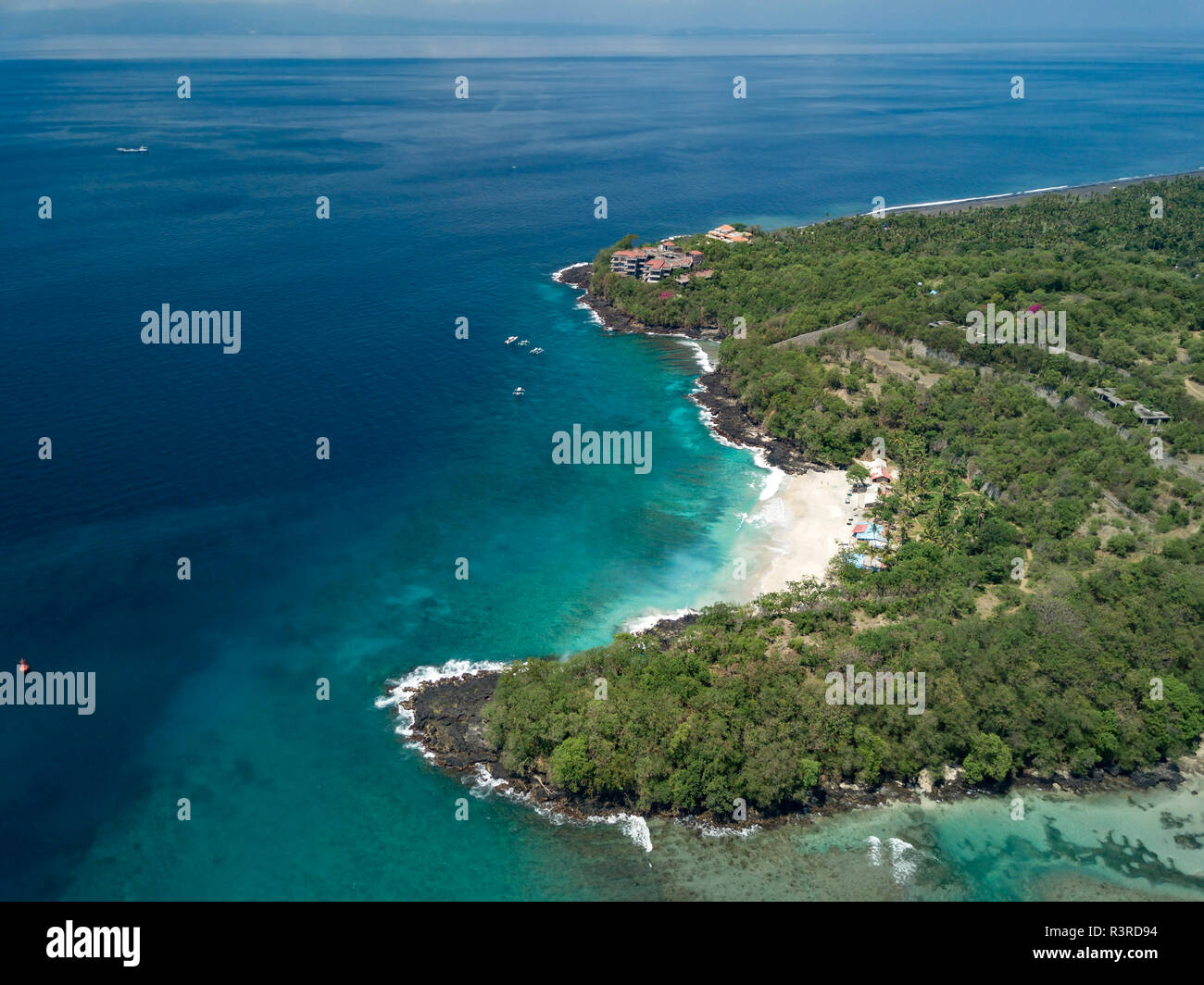 Indonesia, Bali, Aerial view of Padangbai, bay, beach Stock Photo - Alamy