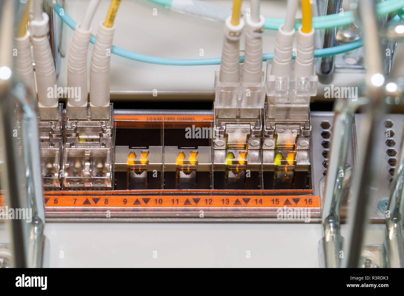 fiber optic connection for high server performance Stock Photo - Alamy