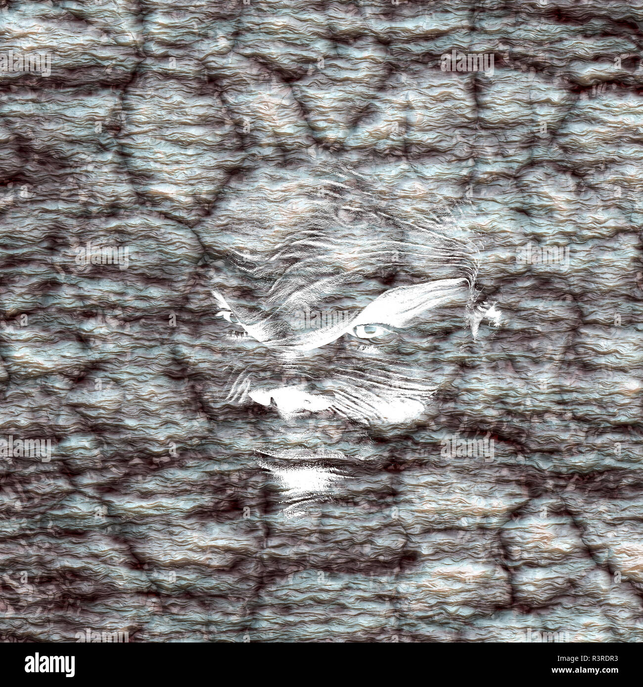 Devil head on rock texture - Illustration Stock Photo - Alamy