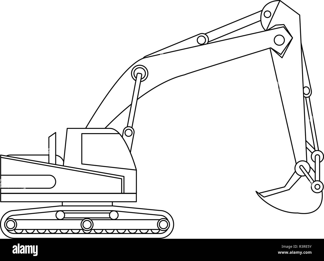 Backhoe Drawing For Kids