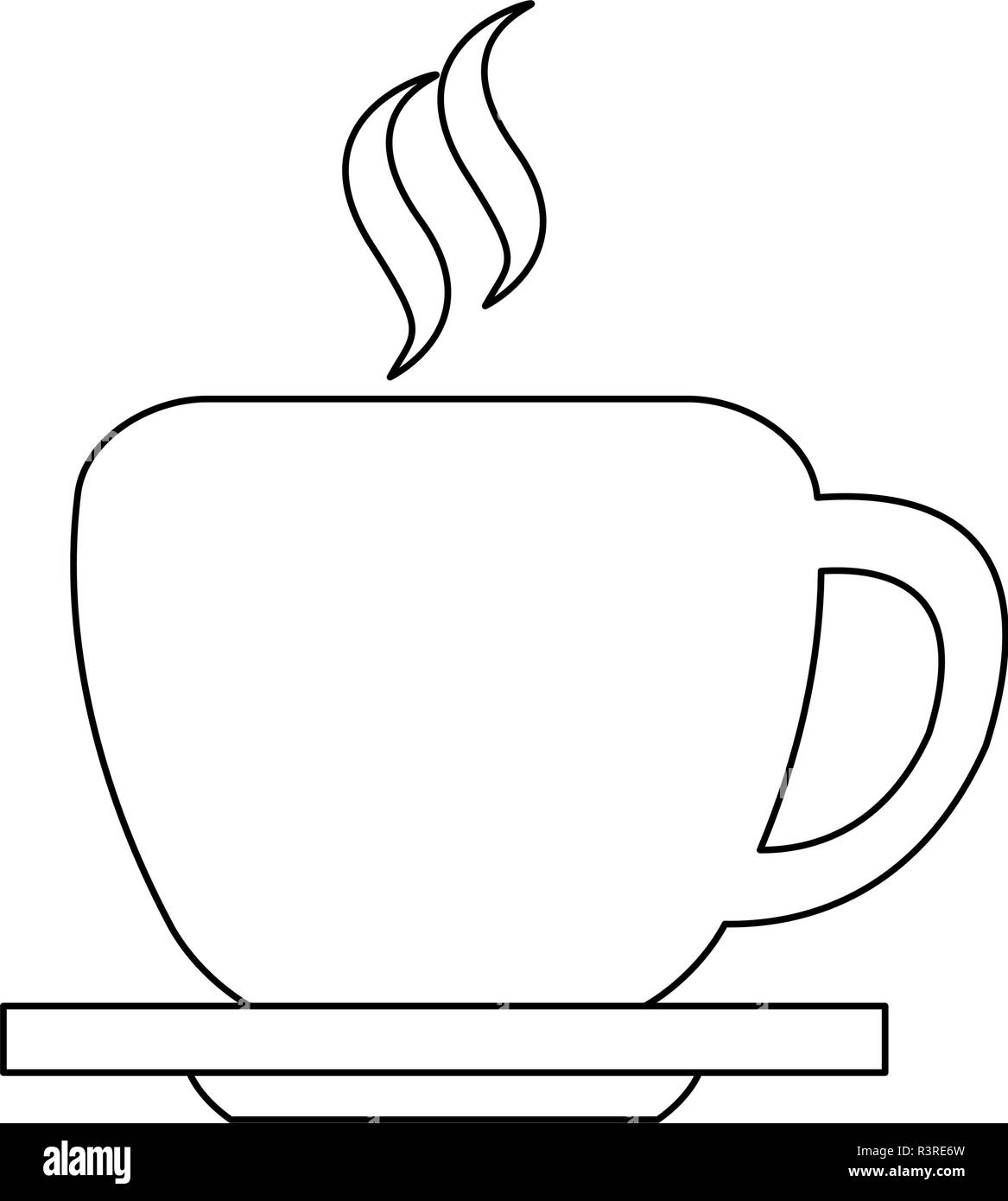 Coffee cup symbol in black and white Stock Vector Image & Art - Alamy