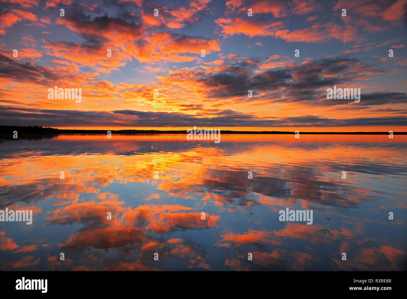 Canada, Saskatchewan, Prince Albert National Park. Sunrise on Namekus ...