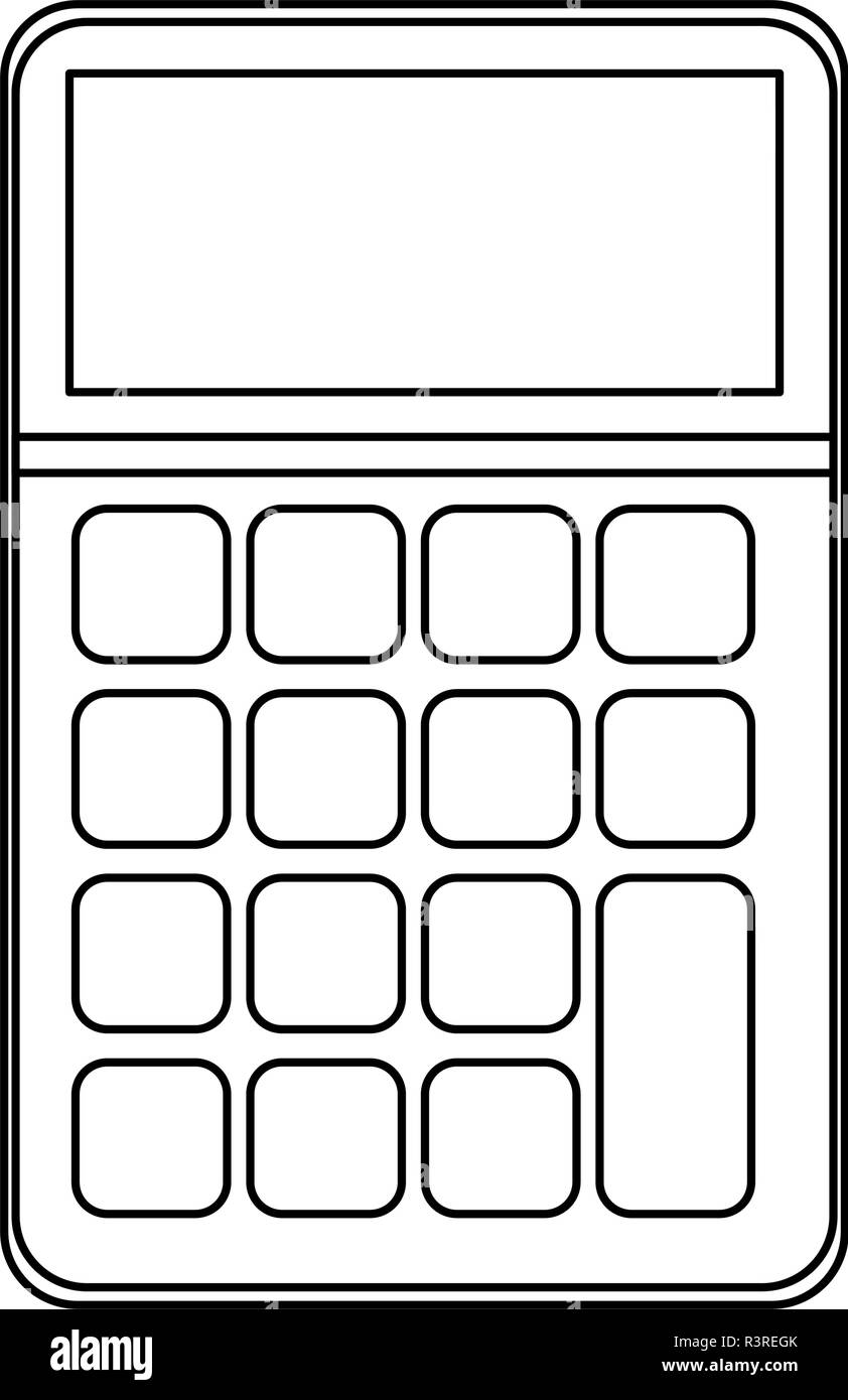 Calculator math device in black and white Stock Vector Image & Art - Alamy