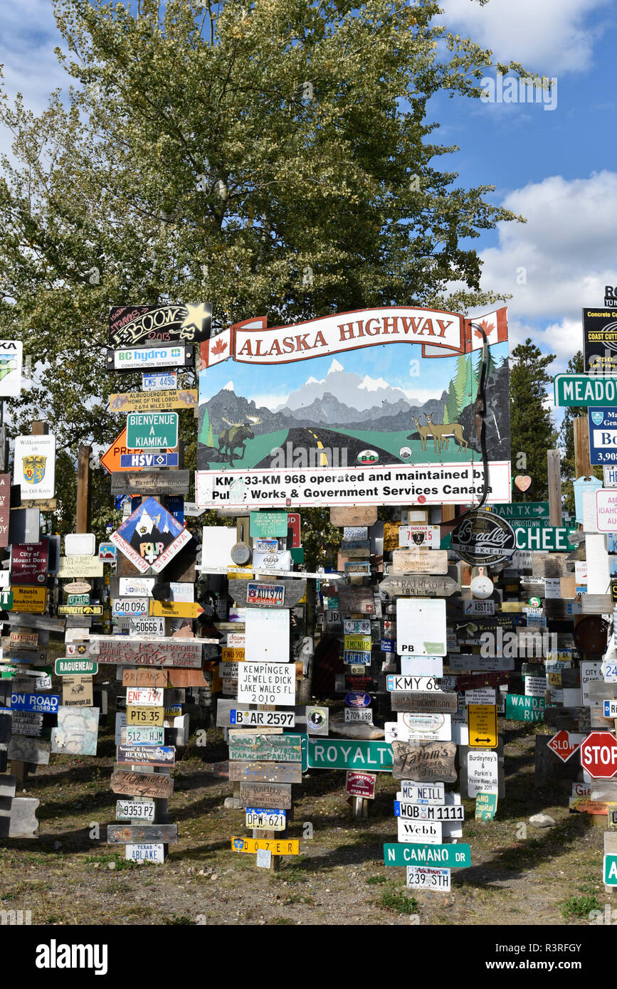 Watson Lake, Signpost Forest, Yukon, Canada Stock Photo - Alamy