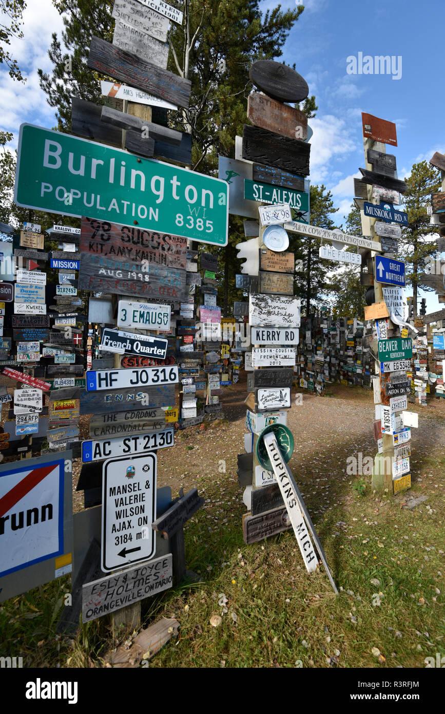 Watson Lake, Signpost Forest, Yukon, Canada Stock Photo - Alamy