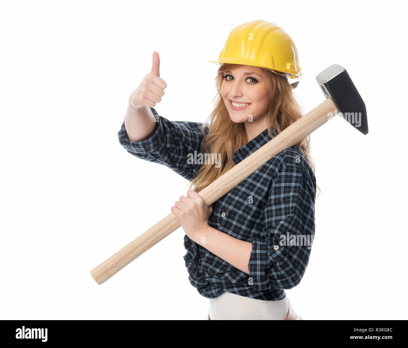 Female construction worker sledgehammer hi-res stock photography and ...