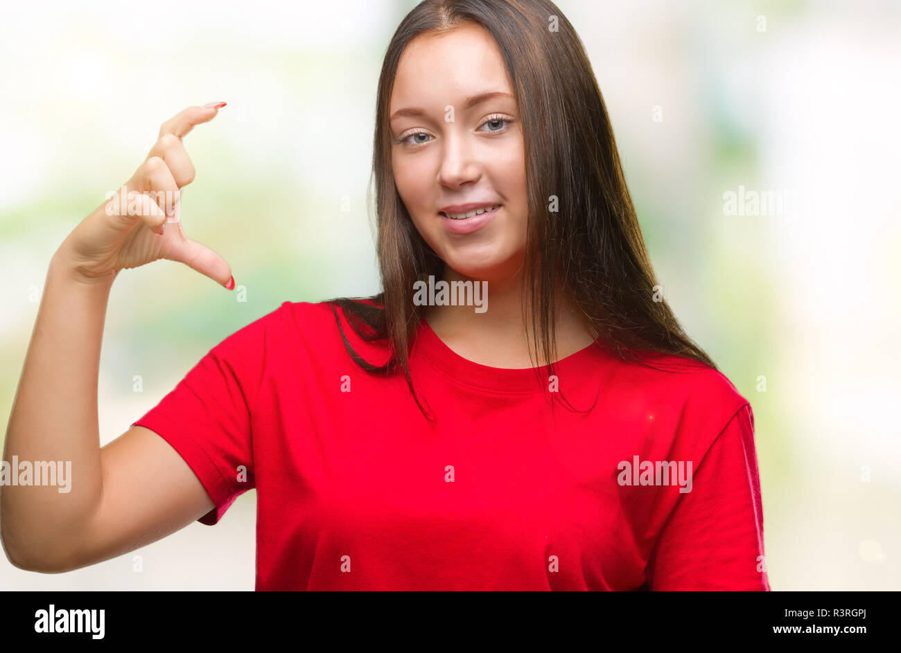 Caucasian hand showing small size hi-res stock photography and images ...