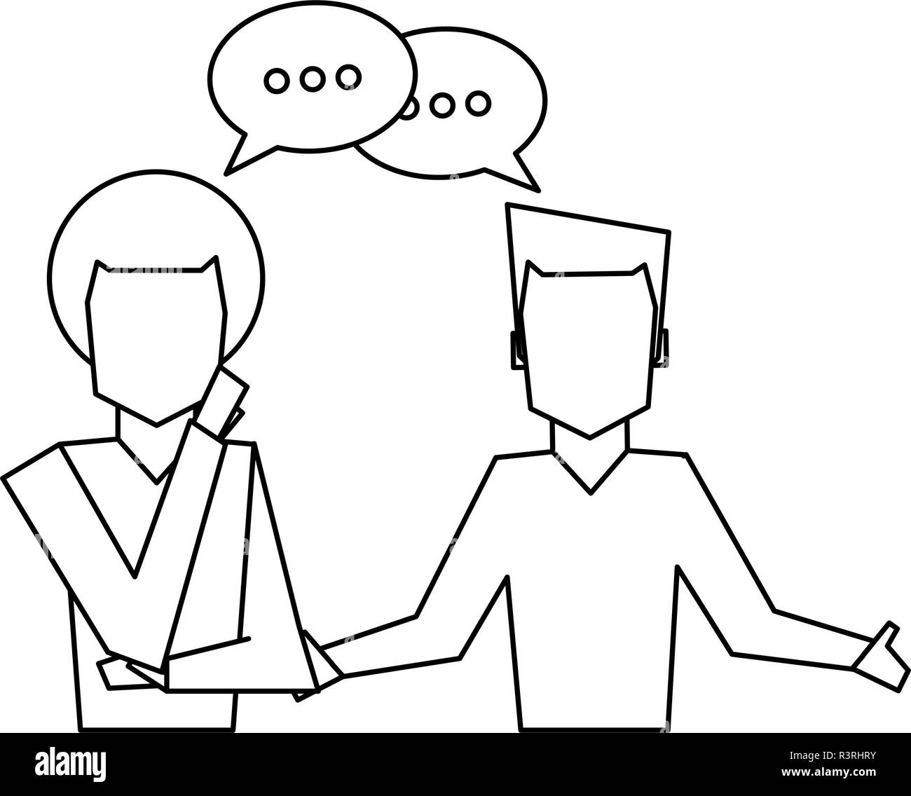 people talking avatar in black and white Stock Vector Image & Art - Alamy