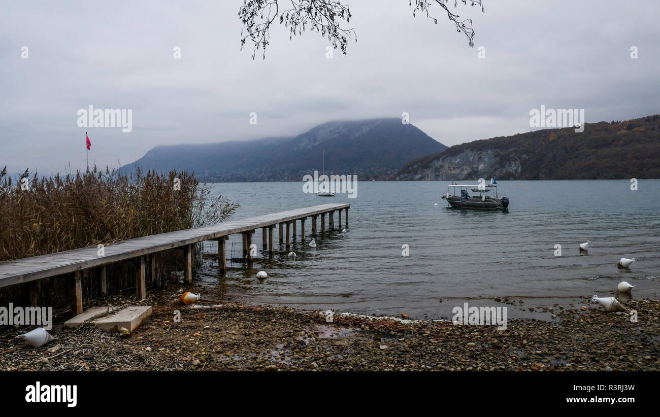 Waters level of Annecy Lake continue to decline, Annecy, France Stock ...