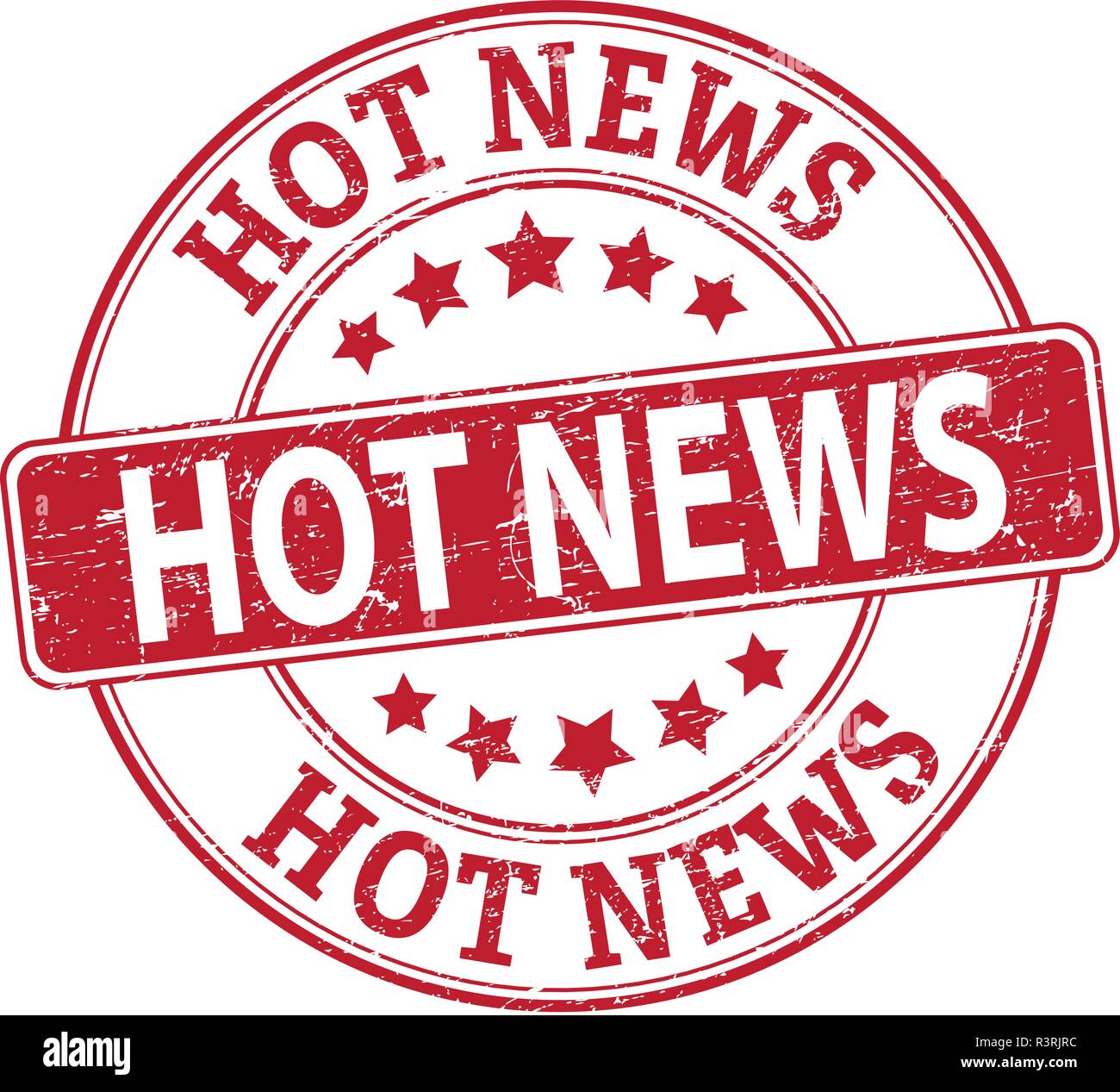 red rubber web stamp with stars on white background Stock Vector Image ...