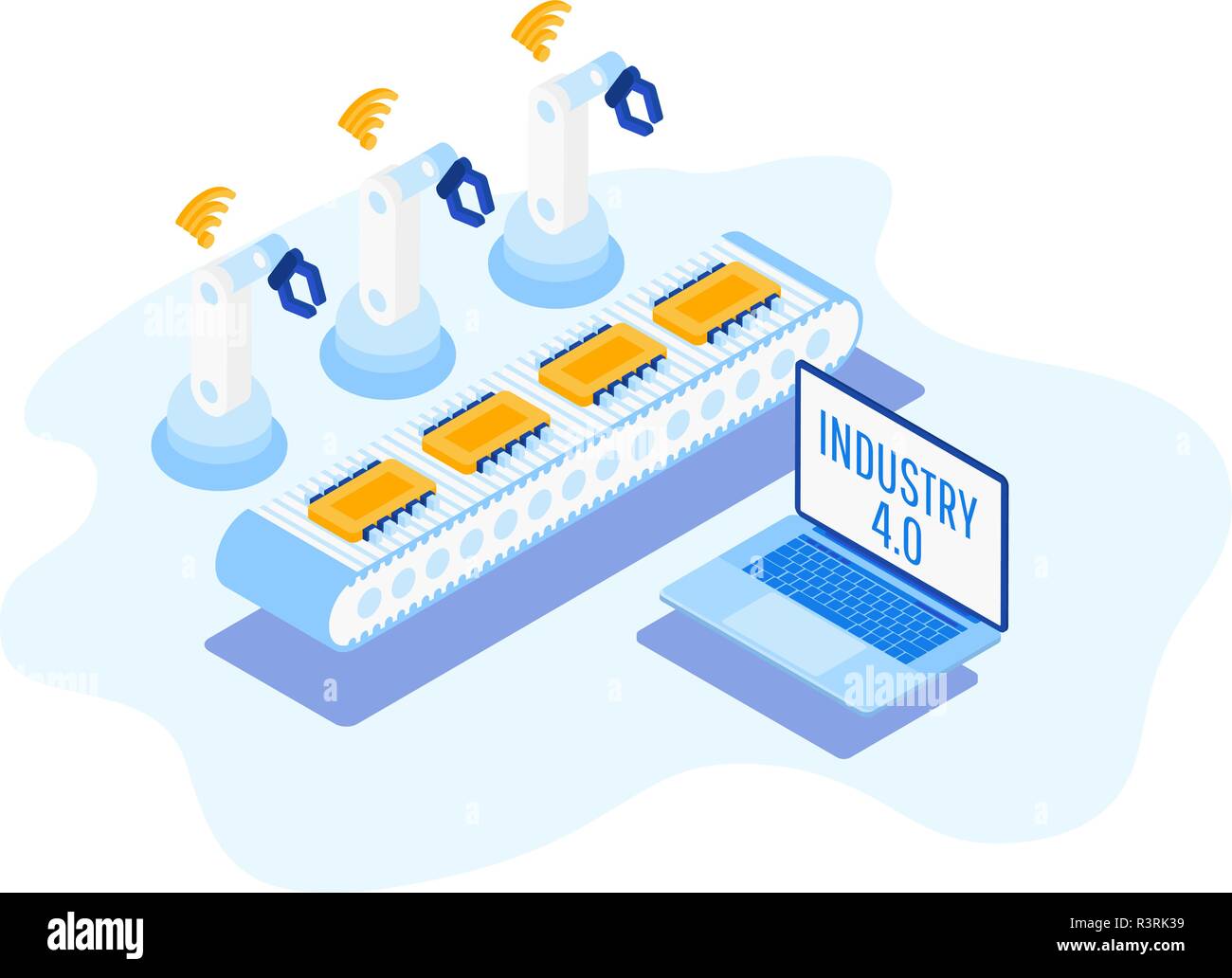 Isometric Factory automation, Industry 4.0, Internet of Things, Vector ...