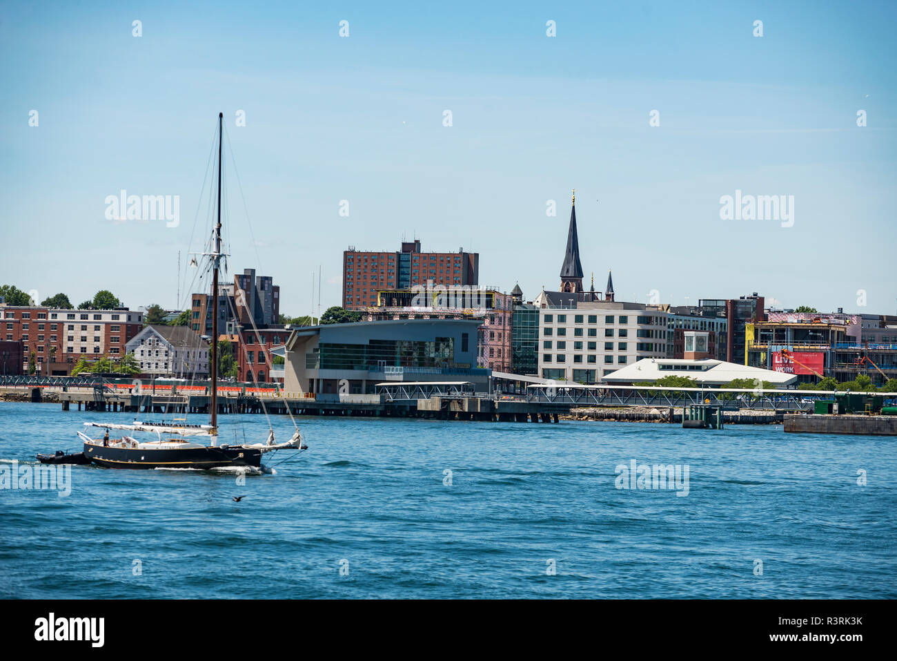 View of Portland Harbor with the skyline in Maine, USA Stock Photo - Alamy
